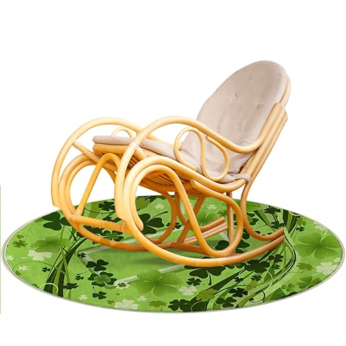 Round Office Chair Mat for Hardwood Floor St. Patricks Day Floor Protector Mats Green Easy Rolling for Gaming Chairs,Without Smell 2 FT