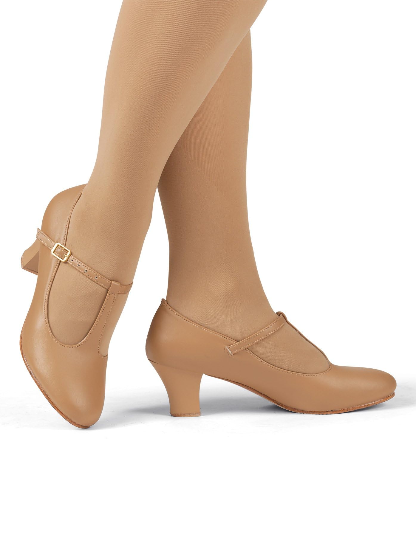 Theatricals Adult 2" T-Strap Character Shoes Tan 08.5 T3300