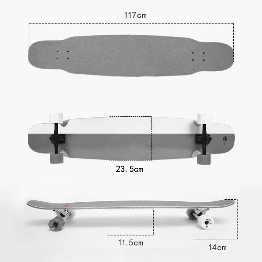 Skateboards for Kids, Dancing Longboard 46 Inch Drop Through Freestyle Longboard Skateboards for Kids, Cruiser 7-ply Maple and Smooth PU Casters, Skate Styles in Graphic Designs