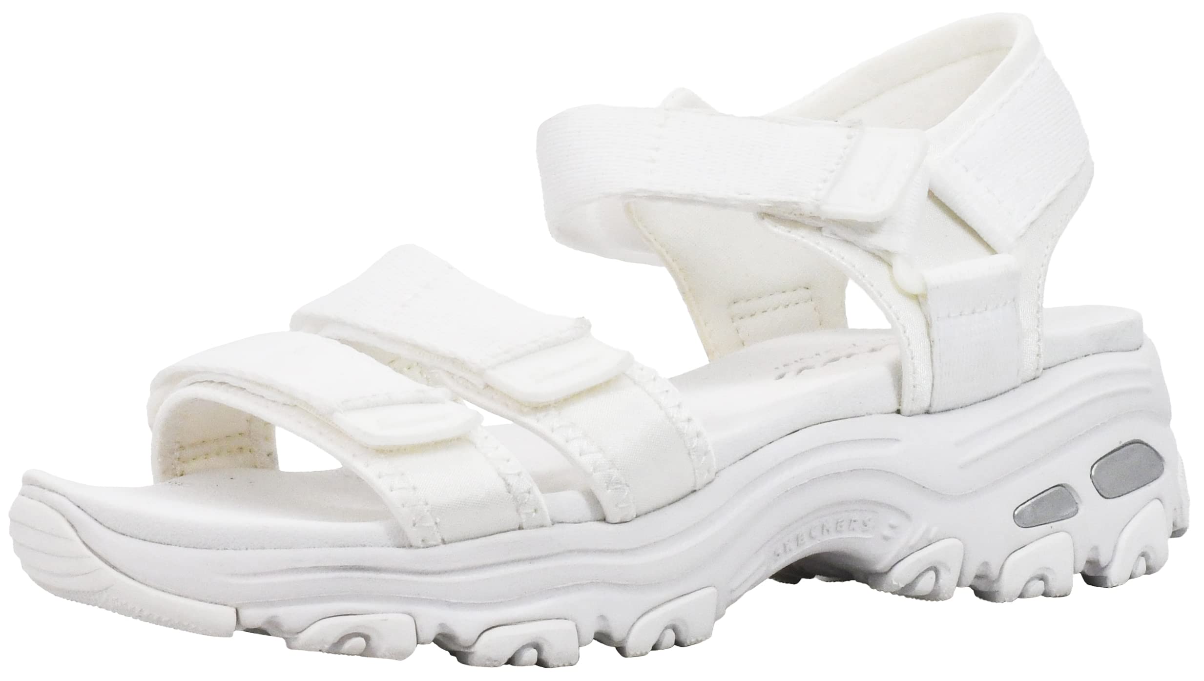 Skechers Women's D-Lites-Fresh Catch Sport Sandal White 10