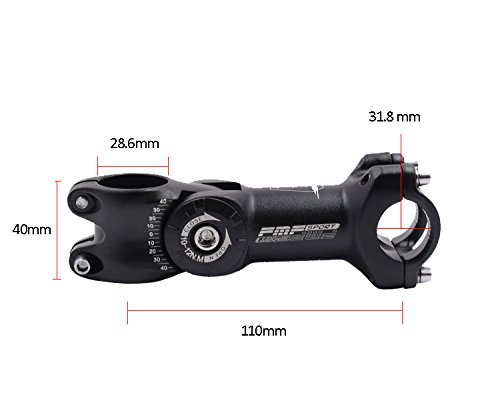 UPANBIKE Bike Stem 28.6mm Adjustable Stem Aluminum Alloy Φ25.4mm/Φ31.8mm(31.8mm * 110mm)