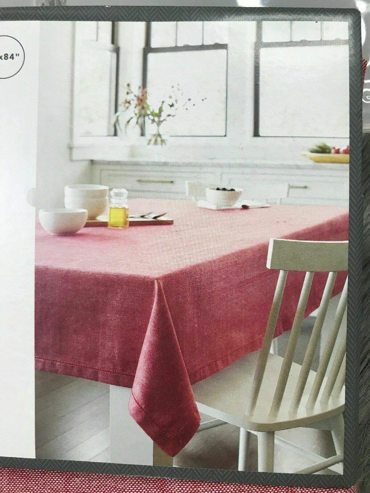 Threshold Tablecloth Chambray Hemstitch Red - 60 X 104 Oblong