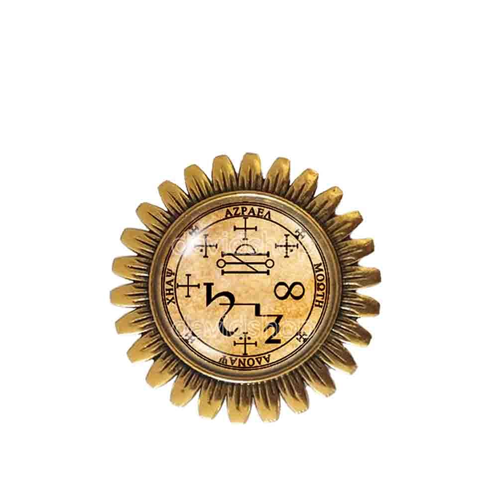 Seal Of Archangel Azrael Sigil Brooch Badge Pin Fashion Jewelry Solomon Talisman Symbol Cosplay Seven Angel