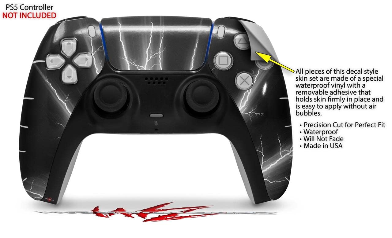WraptorSkinz Skin Wrap compatible with Sony PS5 DualSense Controller Lightning White (CONTROLLER NOT INCLUDED)