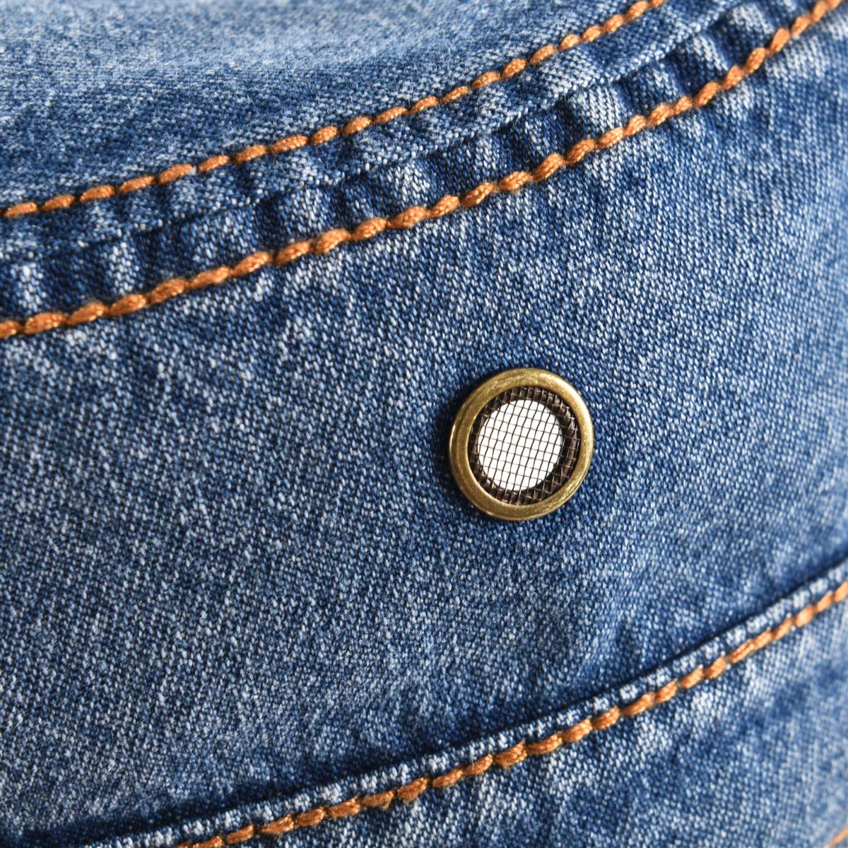 VOBOOM Washed Cotton Military Caps Cadet Army Caps Unique Design Vintage Flat Top Cap (Denim Blue)