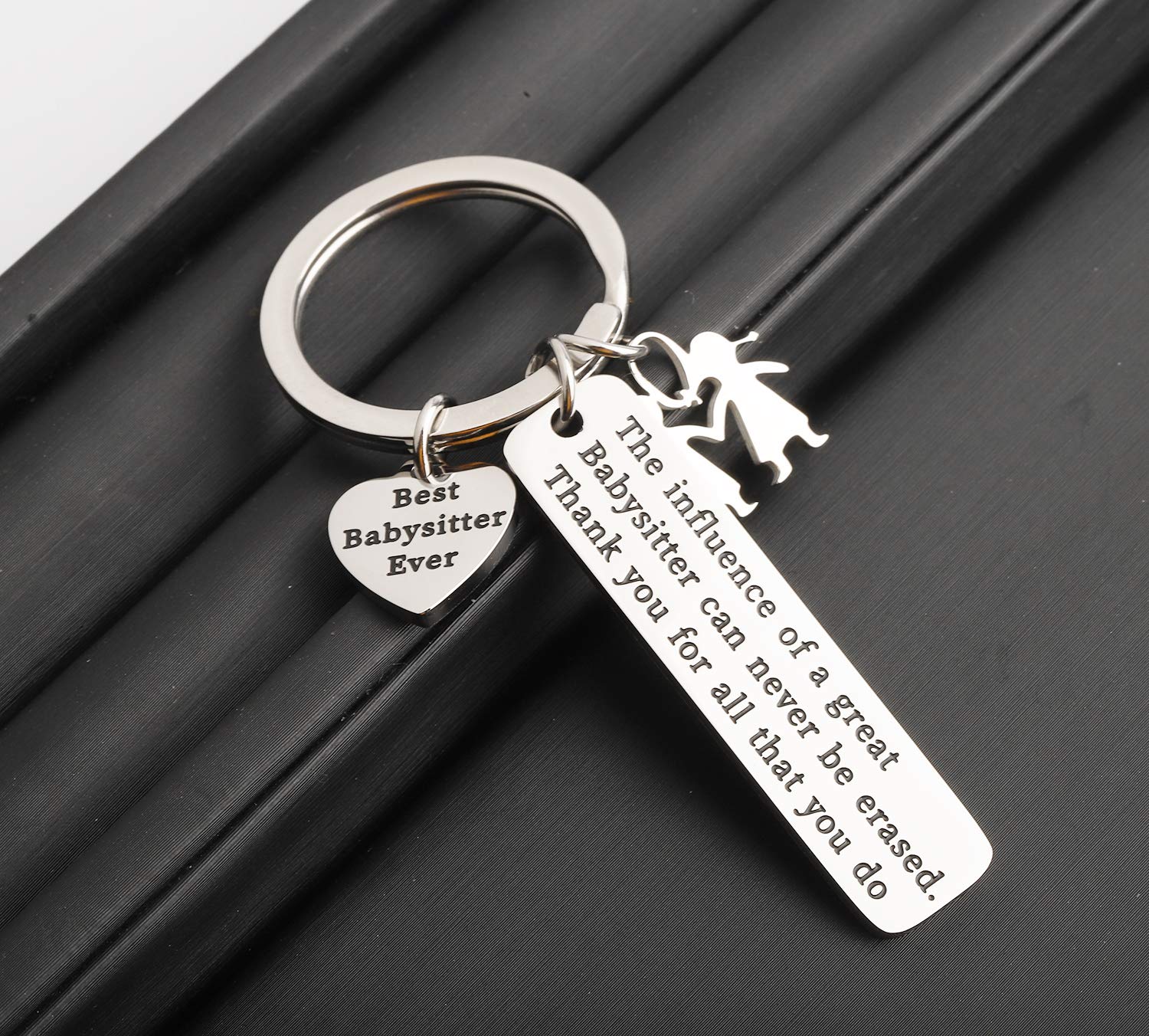 TGBJE Babysitter Gift Thank You For All That You Do Keychain Best Babysitter Ever Gift Appreciation Gift Nanny Gift (Babysitter Keychain)