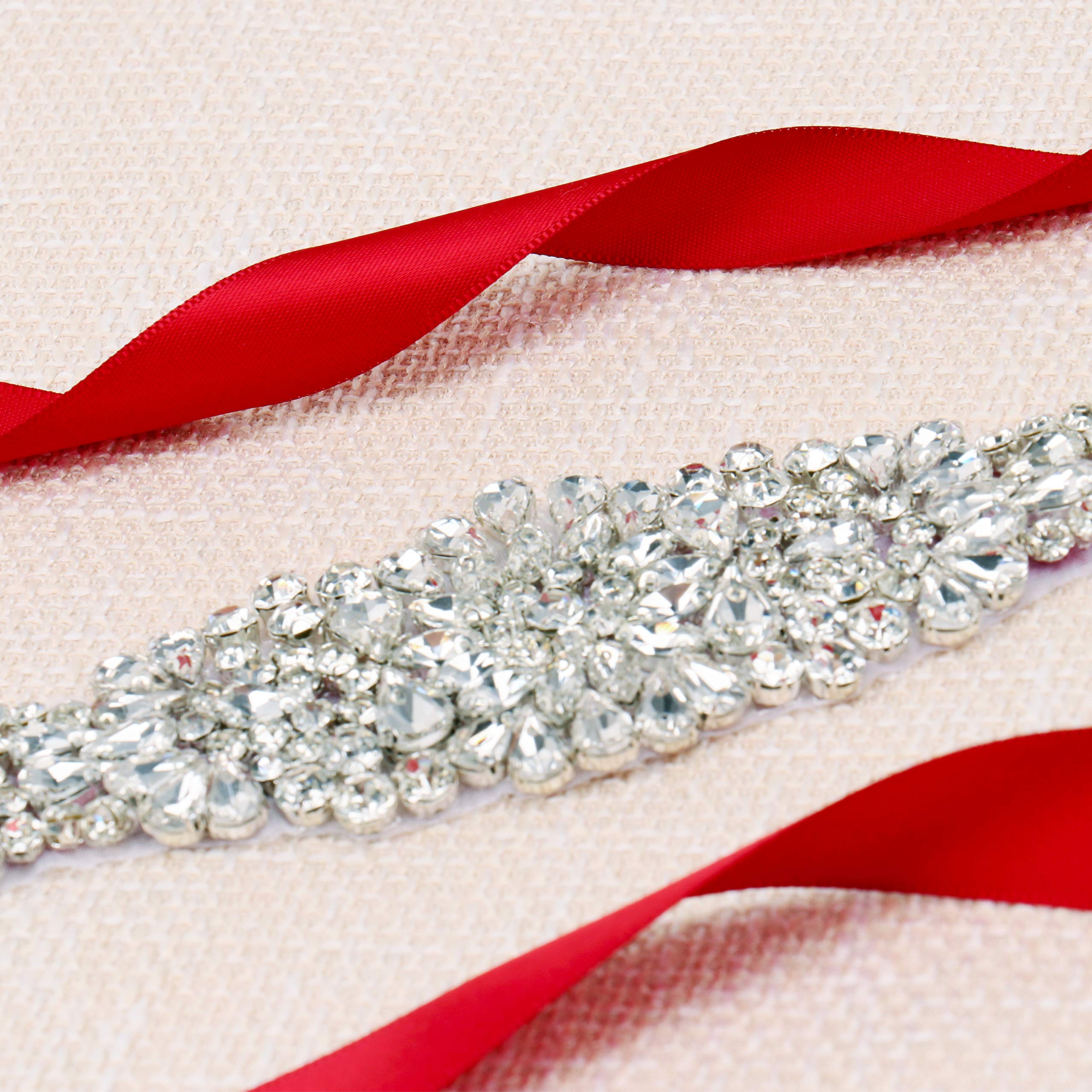 Tendaisy Wedding Belt Women's Rhinestone Wedding Sash Belt Crystal Sashes Bridal Belts for Bridal Gowns Black