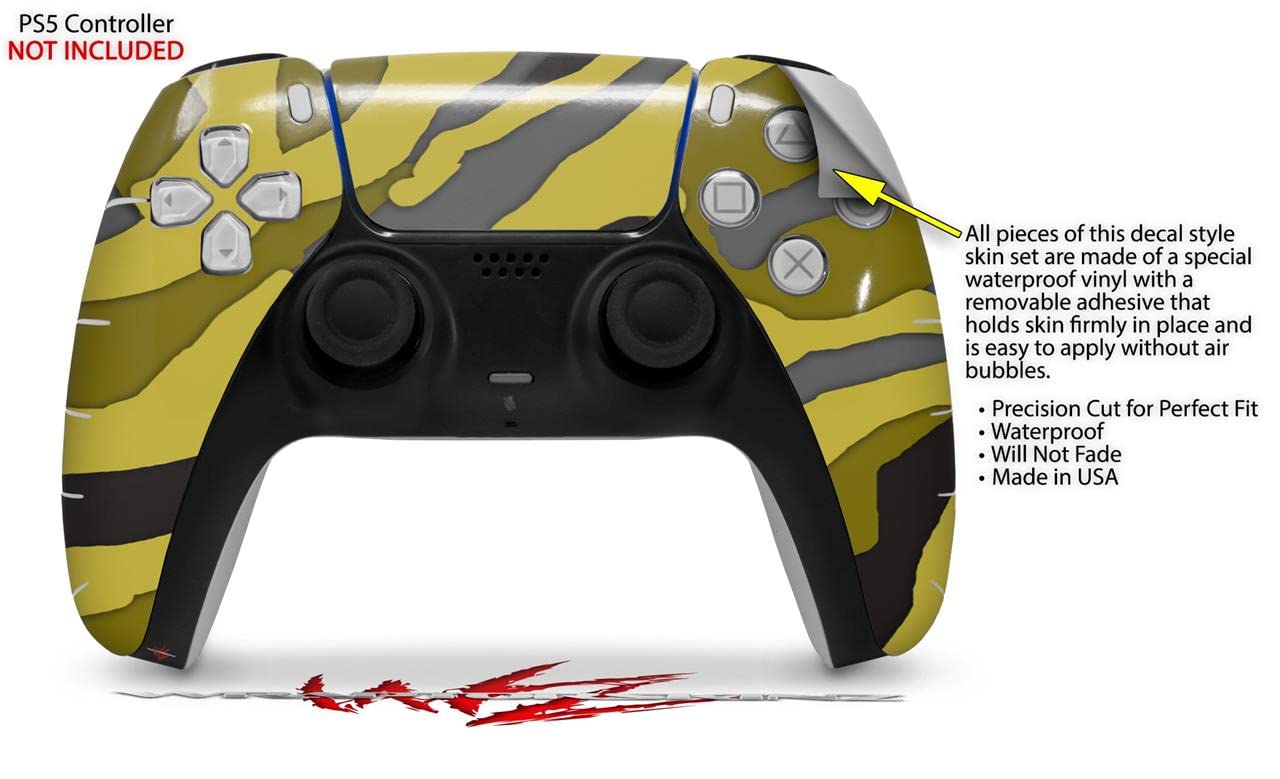 WraptorSkinz Skin Wrap compatible with Sony PS5 DualSense Controller Camouflage Yellow (CONTROLLER NOT INCLUDED)