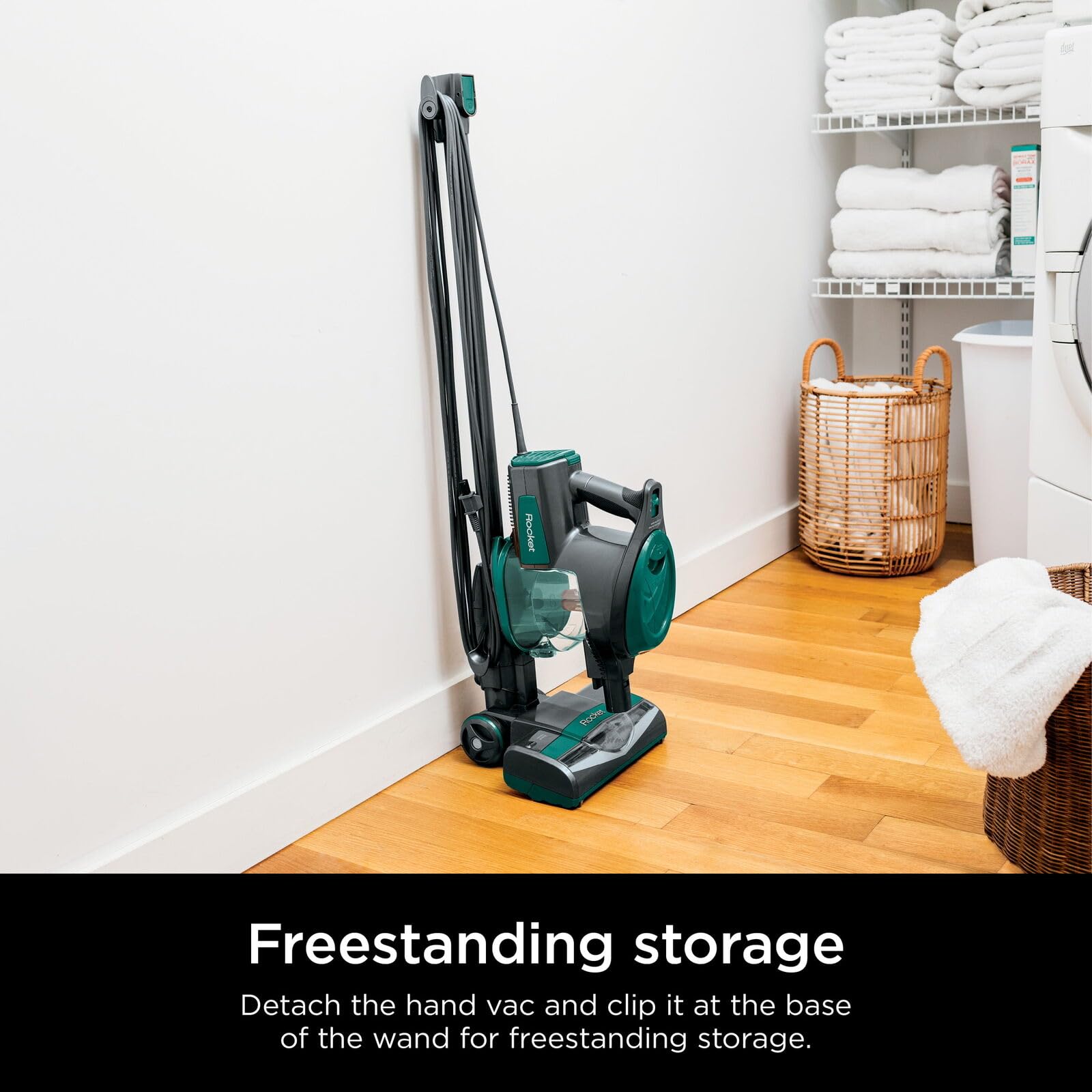 Shark CS110 Ultra Lightweight Corded Stick Vacuum with Easy Empty Cup, Fingertip Controls, Powerful Suction and Advanced Swivel Steering Over Hardwood Or Carpet (Renewed) (Emerald)