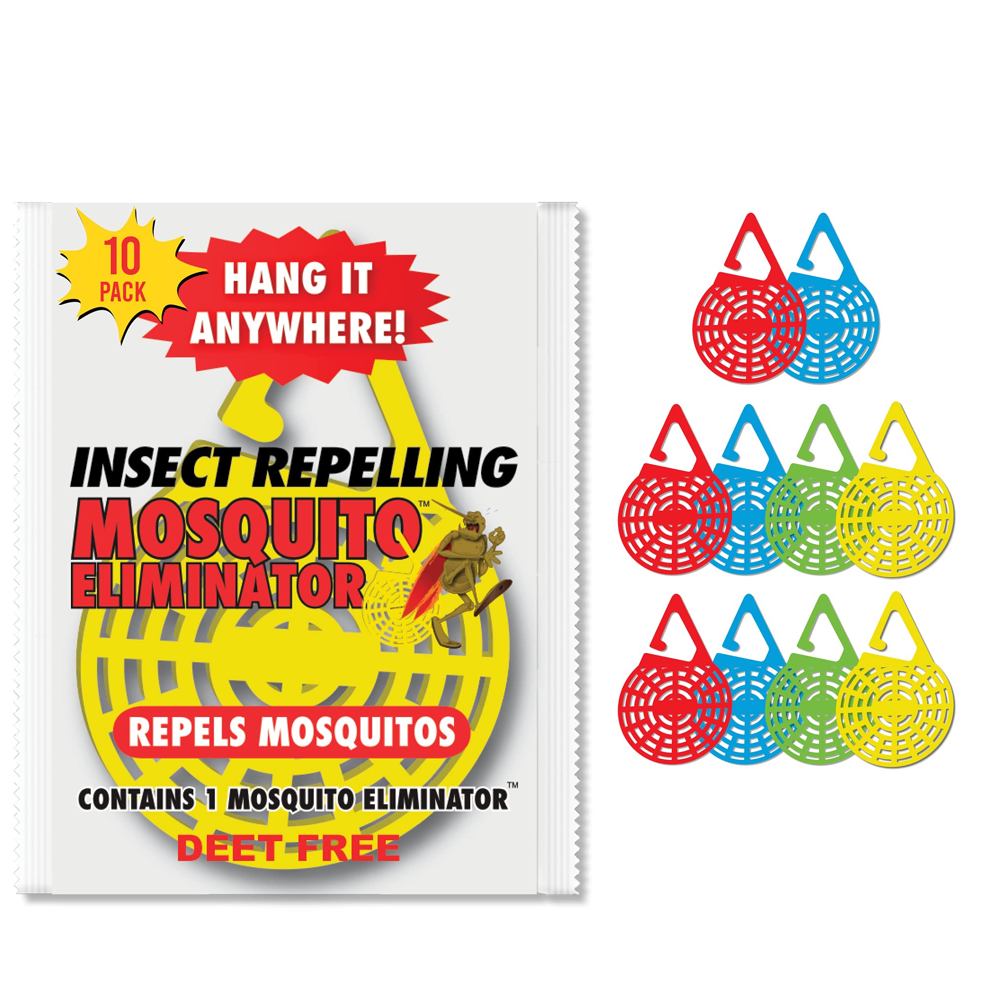 Superband Insect Repelling Hanging Mosquito Eliminator - DEET Free - for Kids and Adults (10 Pack)