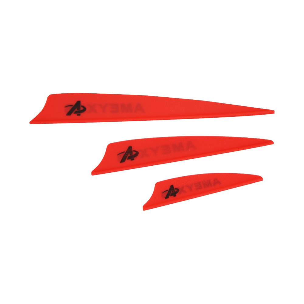 SHARROW 100pcs Archery Fletchings Rubber Shield Feathers 2" 3" 4" Hunting Fletches for Arrows DIY Accessory (red, 3inch)