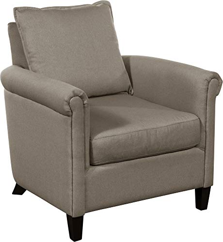Serta Jackson Contemporary Accent Chair, Fabric Upholstery with Padded Round Arms, Deep Comfortable Seat and Pillow Back, Taupe