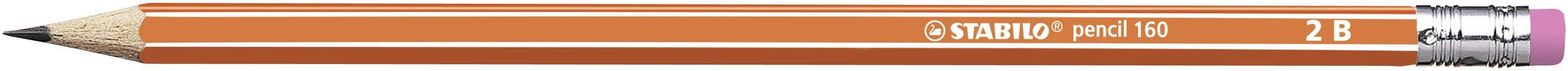 STABILO 160 2B Graphite Pencil with Eraser Tip - Petrol (Pack of 12)