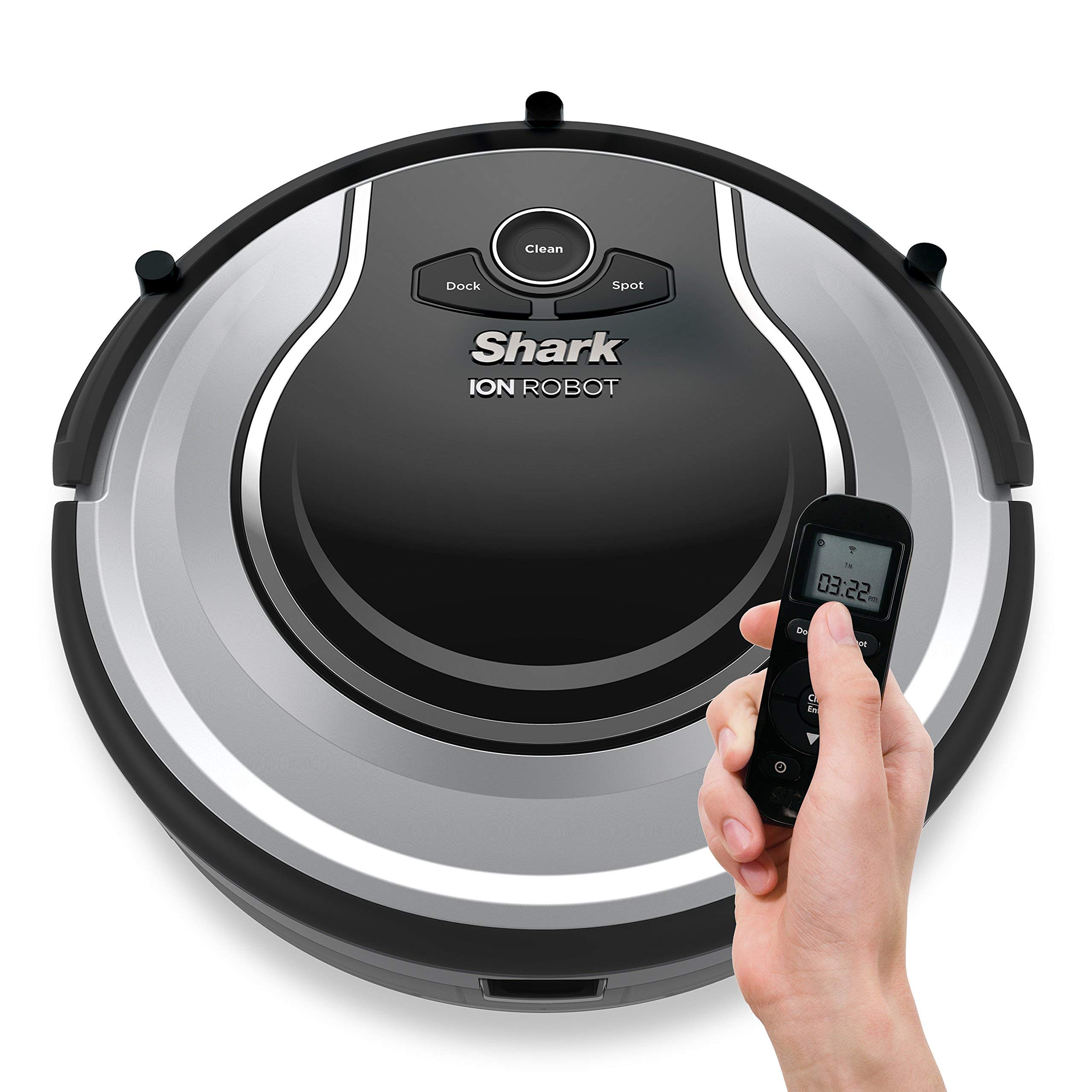 Shark ION Robot Dual-Action Robot Vacuum Cleaner with 1-Hour Plus of Cleaning Time, Smart Sensor Navigation and Remote Control (RV720) (Renewed)
