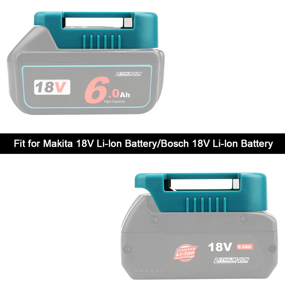 TENMOER 6 Pack Battery Storage Rack Battery Holder Case Compatible with Makita/Bosch 18V Battery Wall Mount
