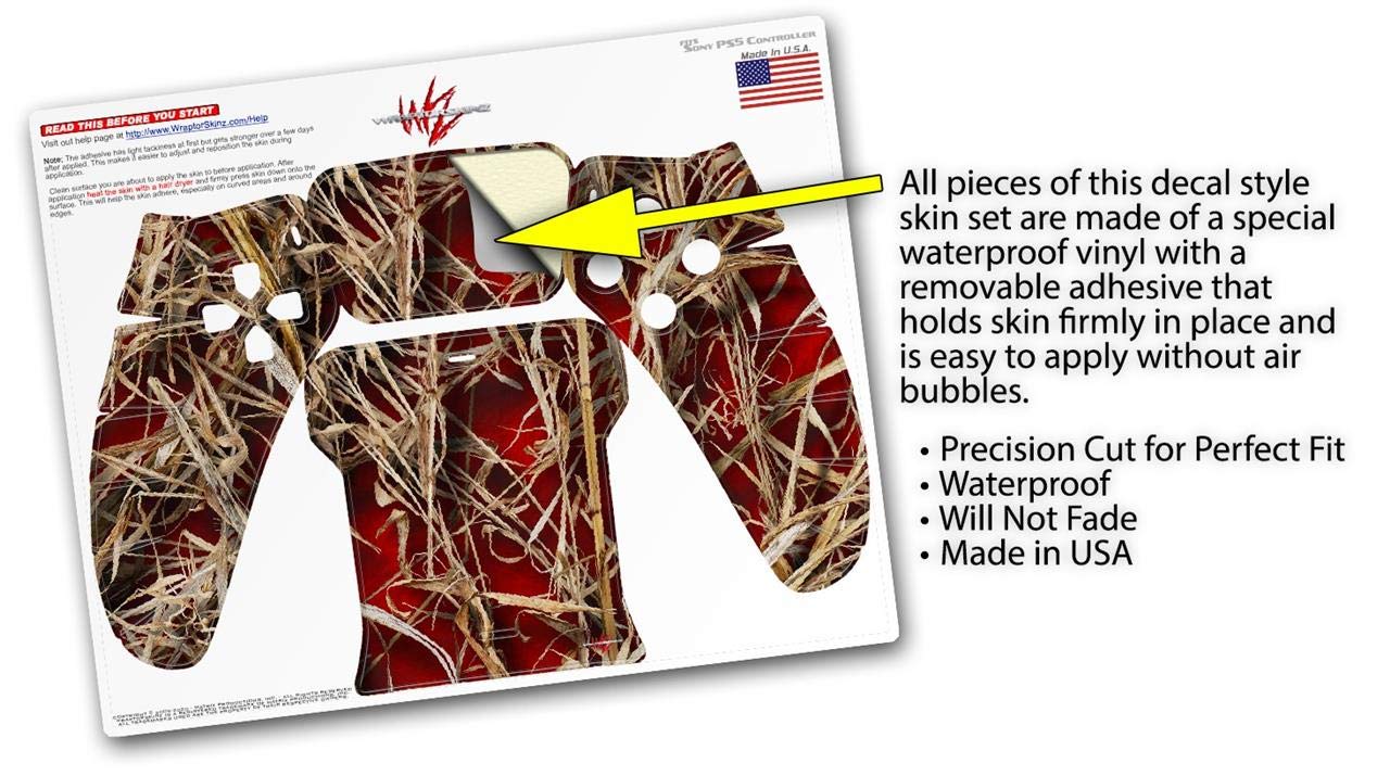 WraptorSkinz Skin Wrap compatible with Sony PS5 DualSense Controller WraptorCamo Grassy Marsh Camo Red (CONTROLLER NOT INCLUDED)