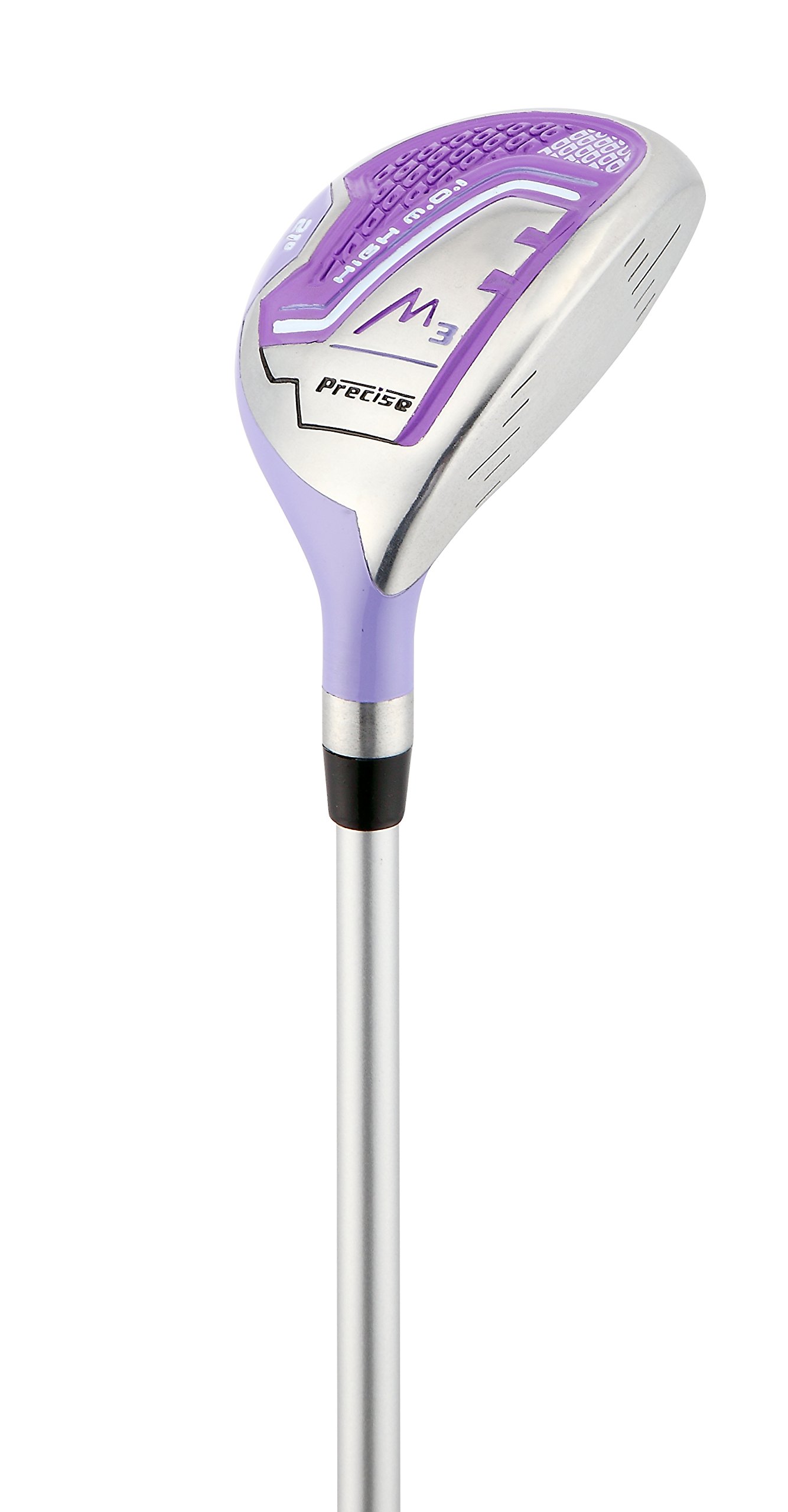 Precise M3 Ladies Womens Complete Golf Clubs Set Includes Driver, Fairway, Hybrid, 7-PW Irons, Putter, Stand Bag, 3 H/C's Purple - Regular, Petite or Tall Size! (Petite Size -1", Right Handed)
