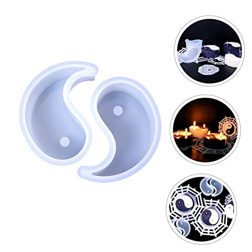 VILLCASE 10 pcs Tai Chi Candle Mold Silicone molds Concrete Silicone Planter Mold Jewelry Making kit soap Casting Mold Chocolate Candy yin yang Scented Candle molds Silica Gel Gift Soft 3D