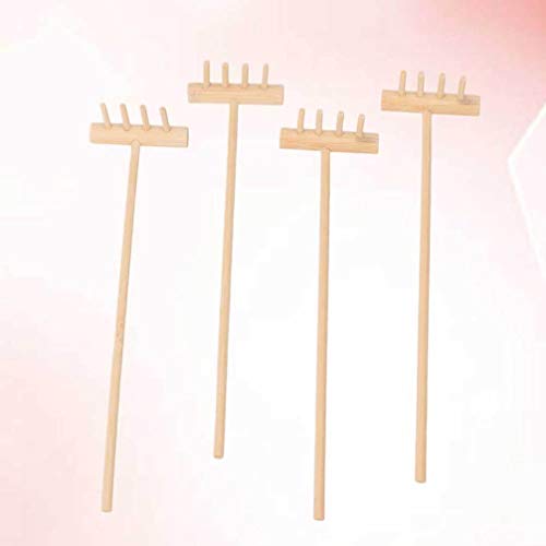 STOBOK Mini Zen Garden Rake Tool Zen Garden Sand Bamboo Tabletop Meditation Feng Shui Decor 4pcs
