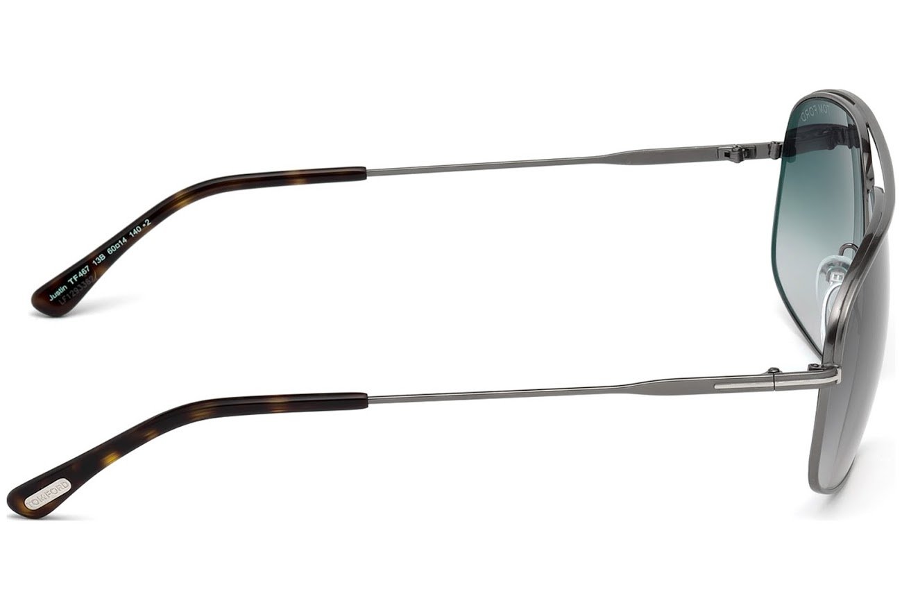 Tom Ford - JUSTIN FT 0467, Geometric, metal, men, RUTHENIUM/GREY SHADED(13B A), 60/14/140