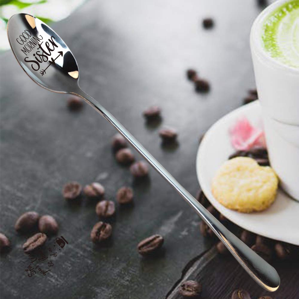 THREE HUMAN Good Morning Sister Spoon, Gifts for Friend-sister birthday, Sister in Law