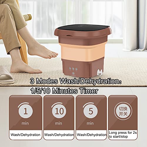 REALN Mini Washing Machine Foldable Small Washer Machine with Spinner, Portable Clothes Washer for Underwear, Baby Clothes or Small Items, Apartment, RV (Color : Green)