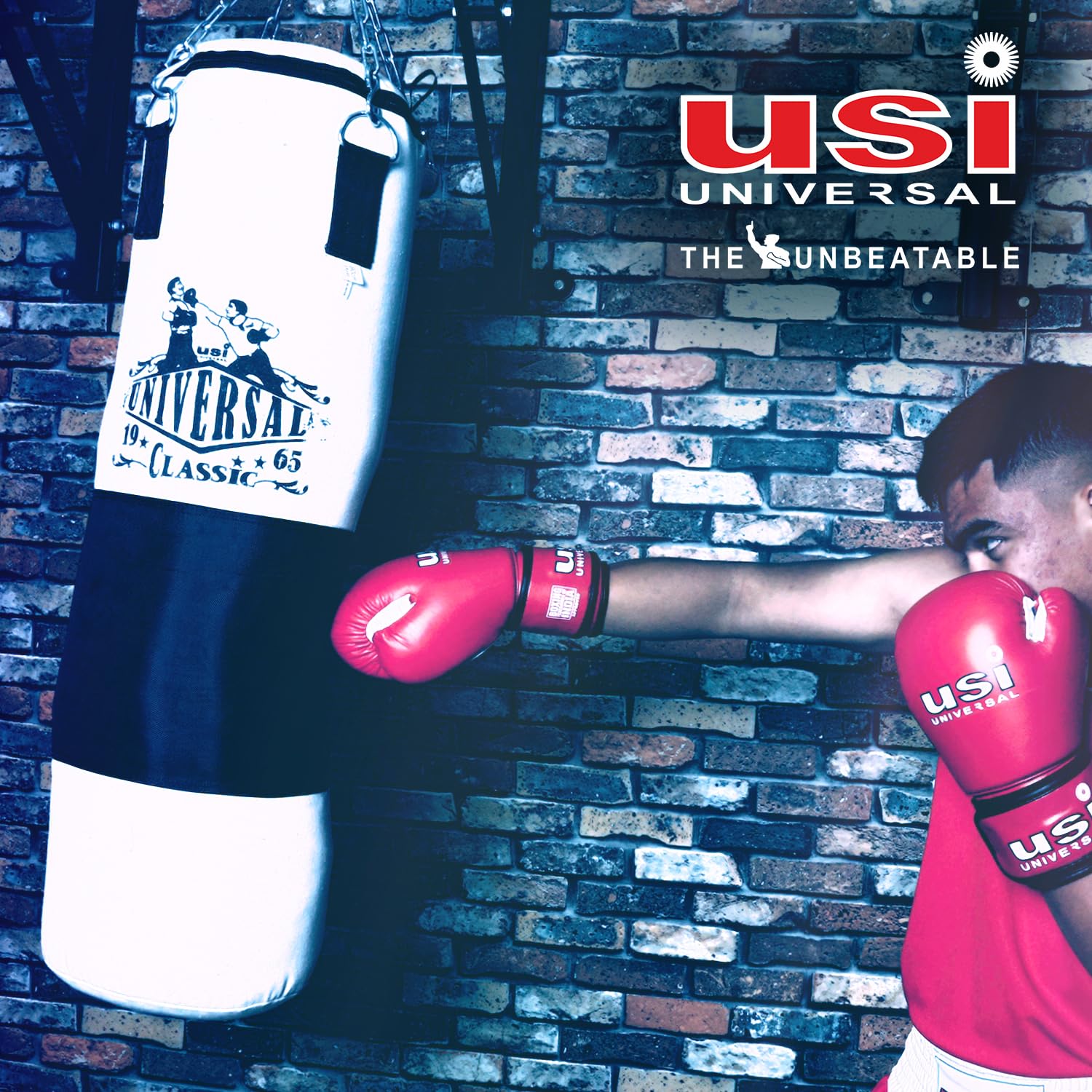 USI Classic Heavy Punch Bag Unfilled with Chain Set for Boxing MMA Kickboxing (2ft.)