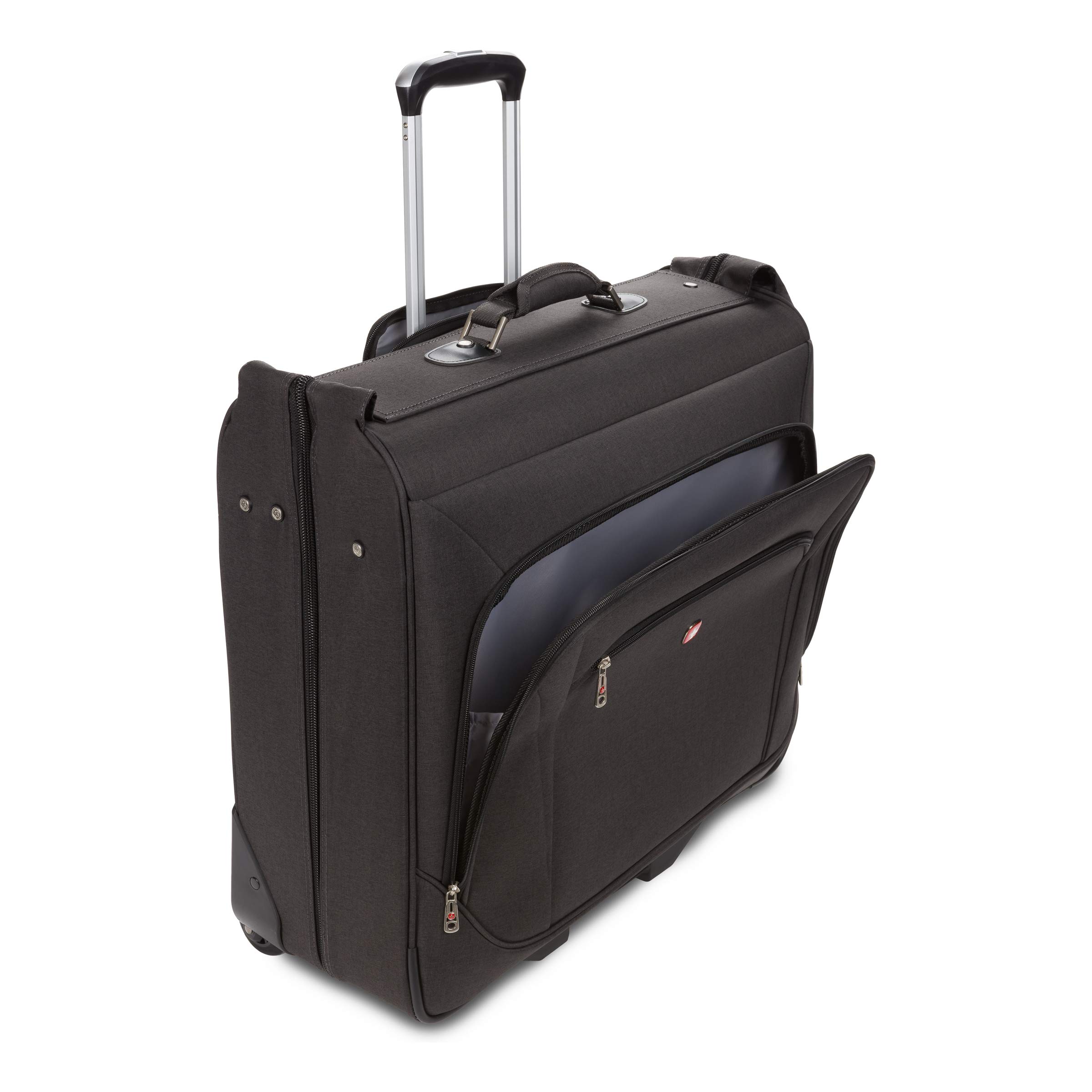SwissGear 7895 Premium Rolling Garment Bag, Bonus Hanging Feature, Men's and Women's, Carry-on Luggage - Grey Heather