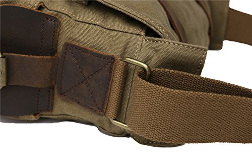 Sechunk Canvas Leather Messenger Bag Shoulder Cross Body Men Military Travel Laptop Camera Purse small-13ββ