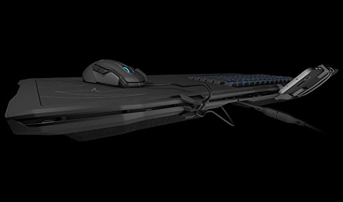 ROCCAT SOVA Gaming Lapboard USB Keyboard English Layout - for PC, Xbox One, PS4, LED Light (Blue), Mechanical Keys, Built-In Mouse Pad, (Part# ROC-12-181)