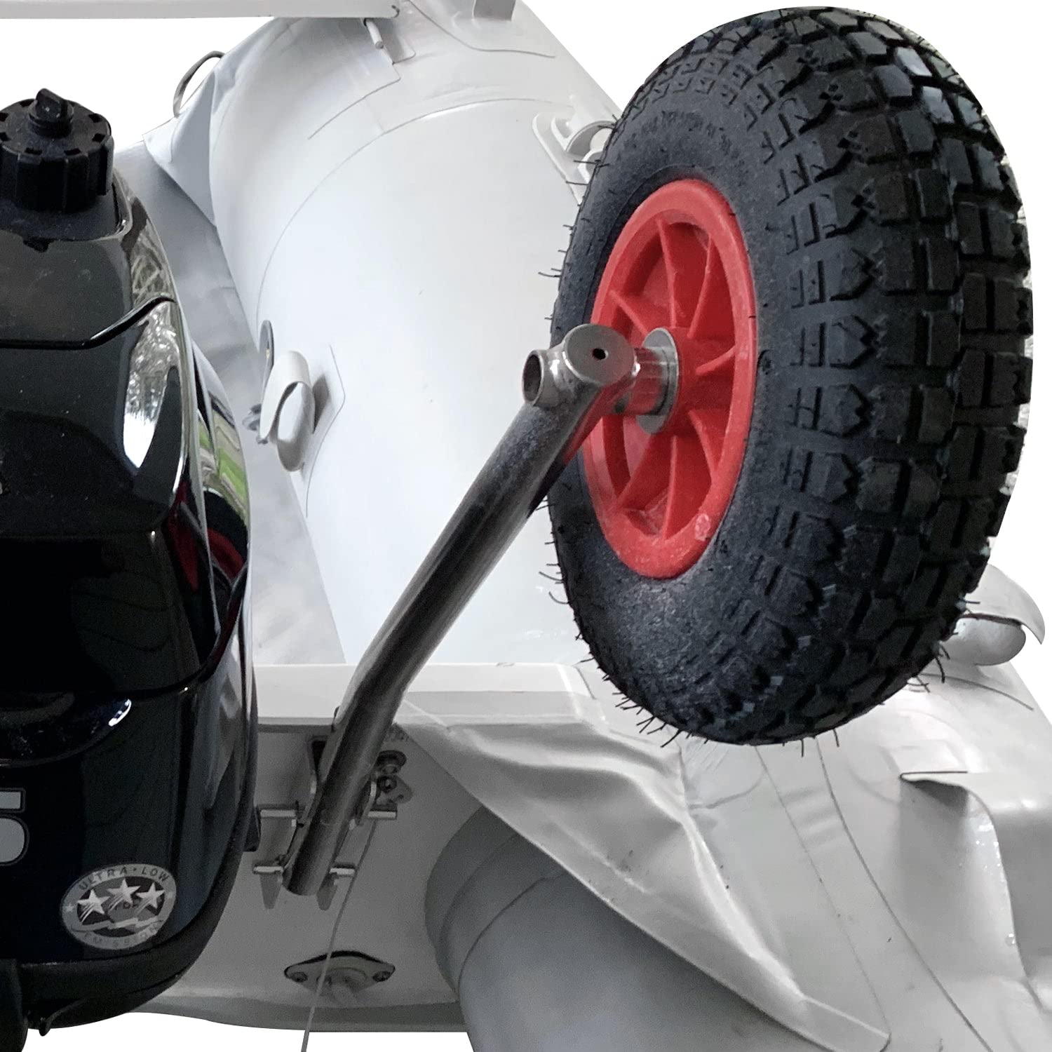 Seamax Stainless Steel Transom Launching Dolly with 12 Inches Wheels for Inflatable Boat and Aluminum Boat