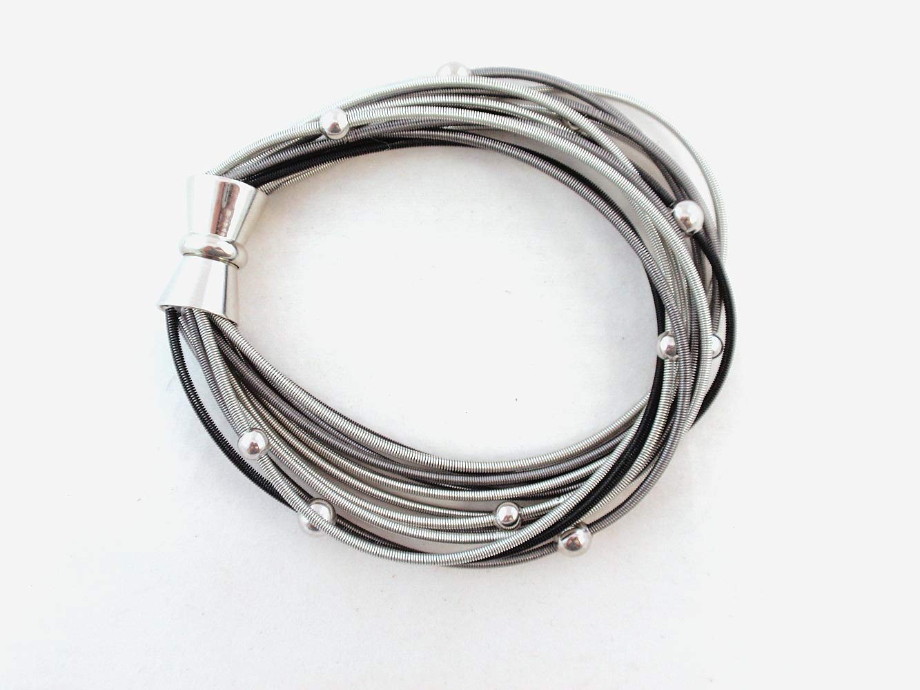 The Island Pearl Stainless Steel Piano Wire Bracelet