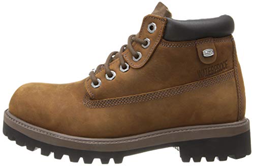 Skechers Men's Sargeants-Verdict Waterproof Boot Fashion, Dark Brown, 11
