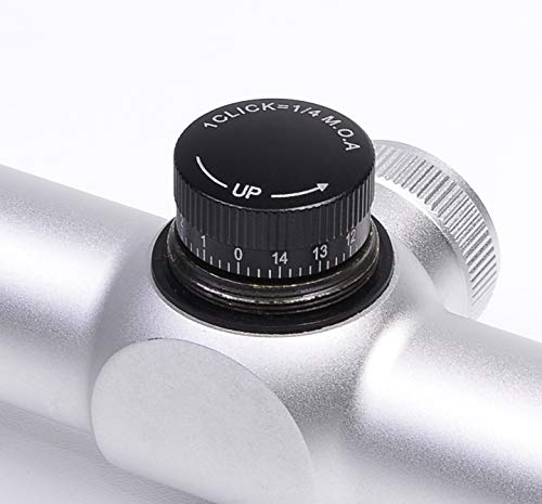Stainless Silver Chrome Rifle Scope 3-9x40 AO Parallax Adjustable Objective with See-Thru Weaver Base Scope Rings