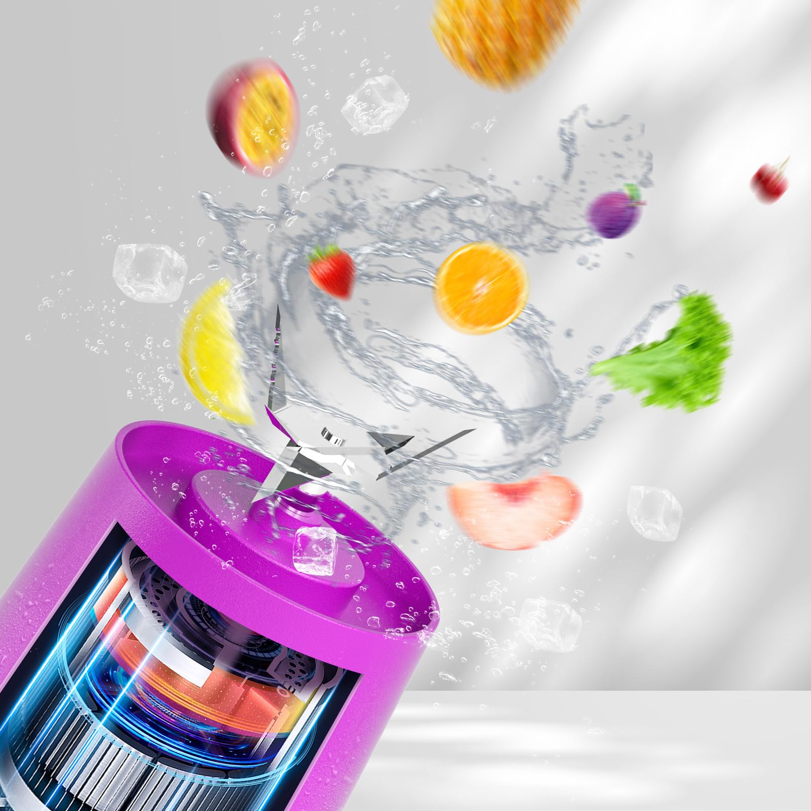 Zezirdas Portable Blender, 15.2 oz Capacity, USB Rechargeable, Detachable Attachment, Food Grade Materials, Easy to Clean, Ideal for Office, Gym, Travel, Camping