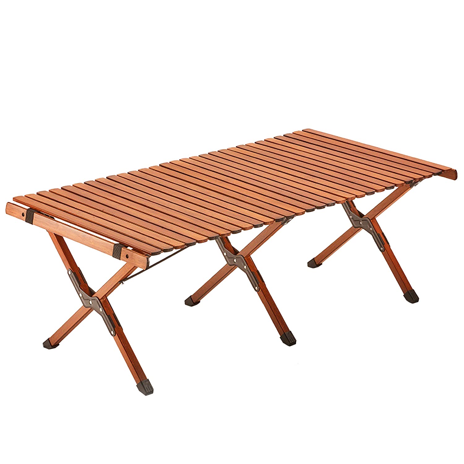 Suwoic Folding Camping Table, Bamboo Portable Outdoor Table, All-Purpose Cake Roll Bamboo Table in a Bag for Picnic, Camping, Travel, Beach, Tailgating, Patio, Garden BBQ