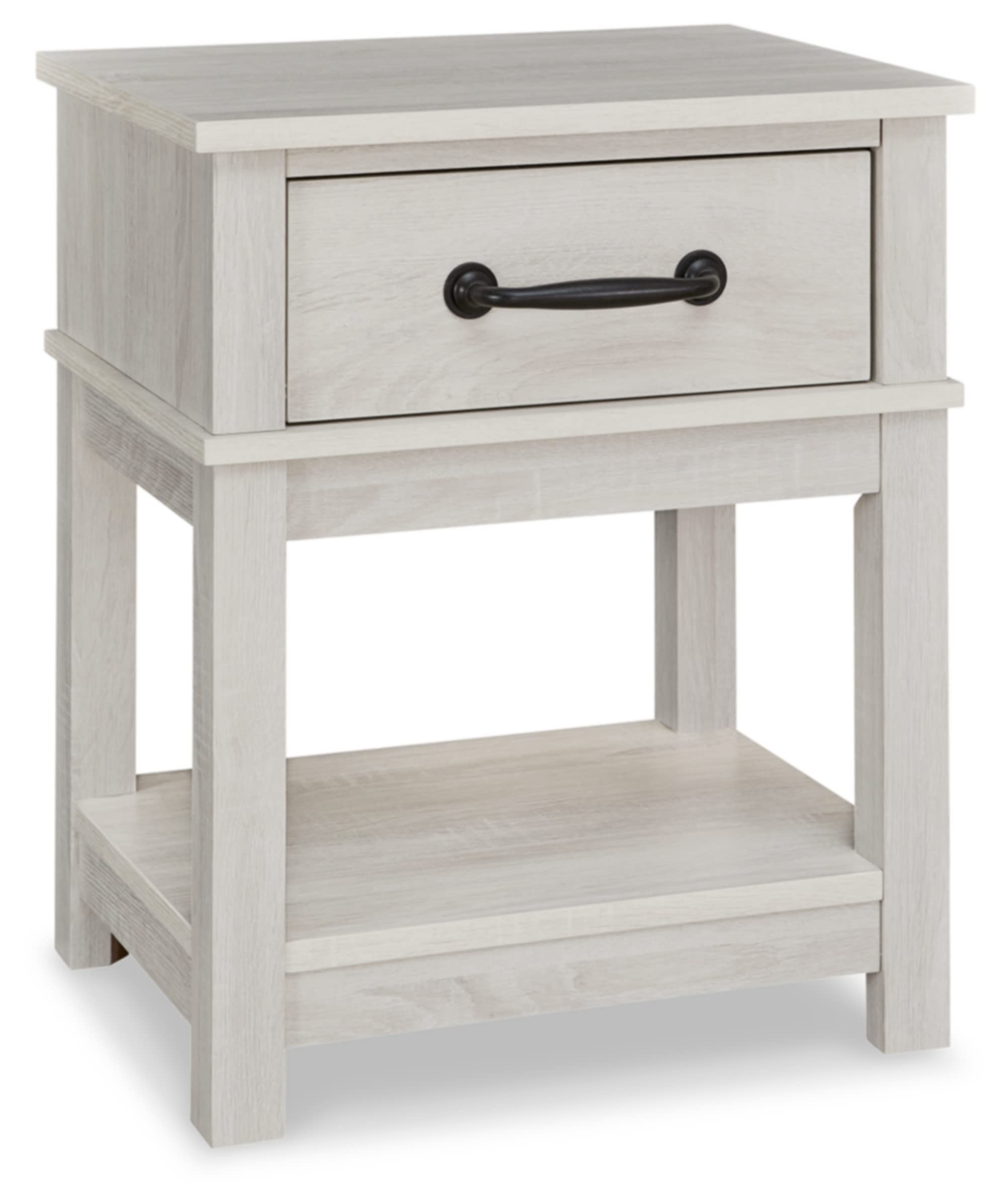 Signature Design by Ashley Dorrinson Farmhouse 1 Drawer Nightstand, Whitewash