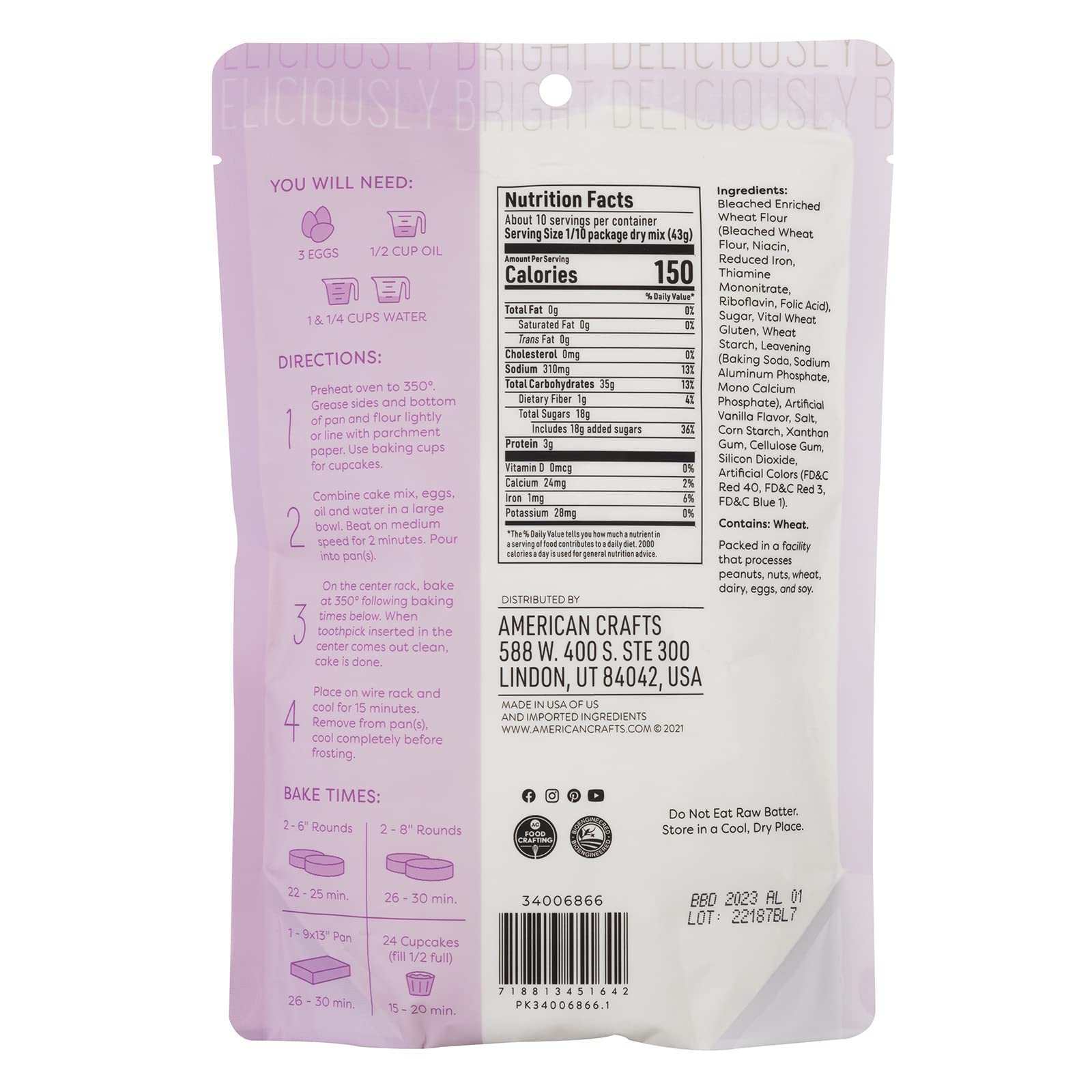 Sweetshop Cake Mix 15.25oz-Purple