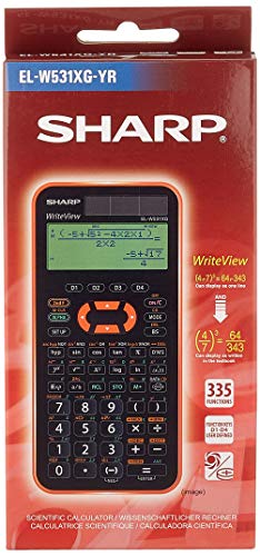 Sharp EL-W531 XG-YR Scientific Calculator WriteView Display Metallic Orange 335 Functions Twin-Power for Grammar/Secondary School