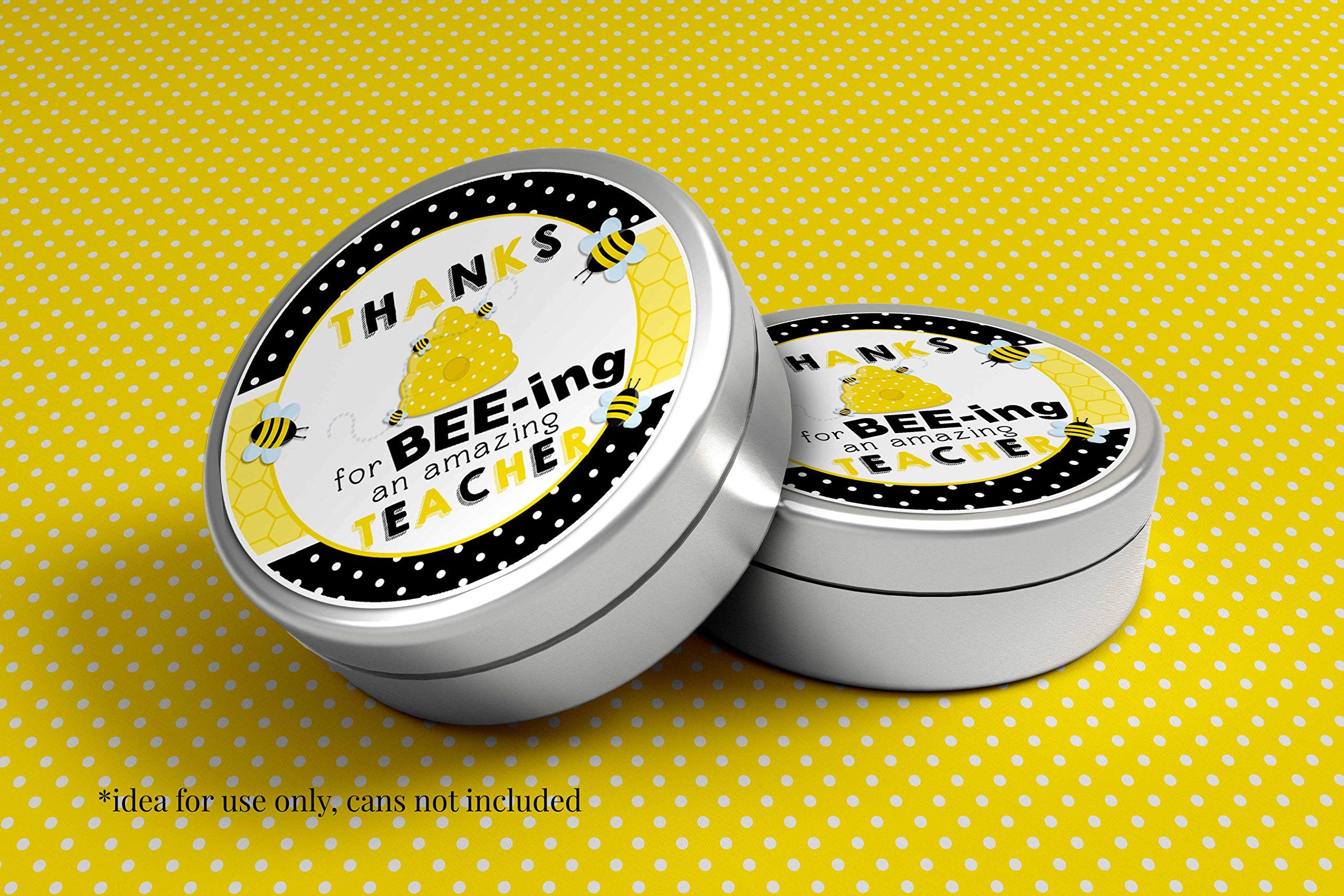 You’re Amazing Bumble Bee Themed Teacher Appreciation Thank You Sticker Labels, 40 2" Party Circle Stickers by AmandaCreation, Great for Envelope Seals & Gift Bags