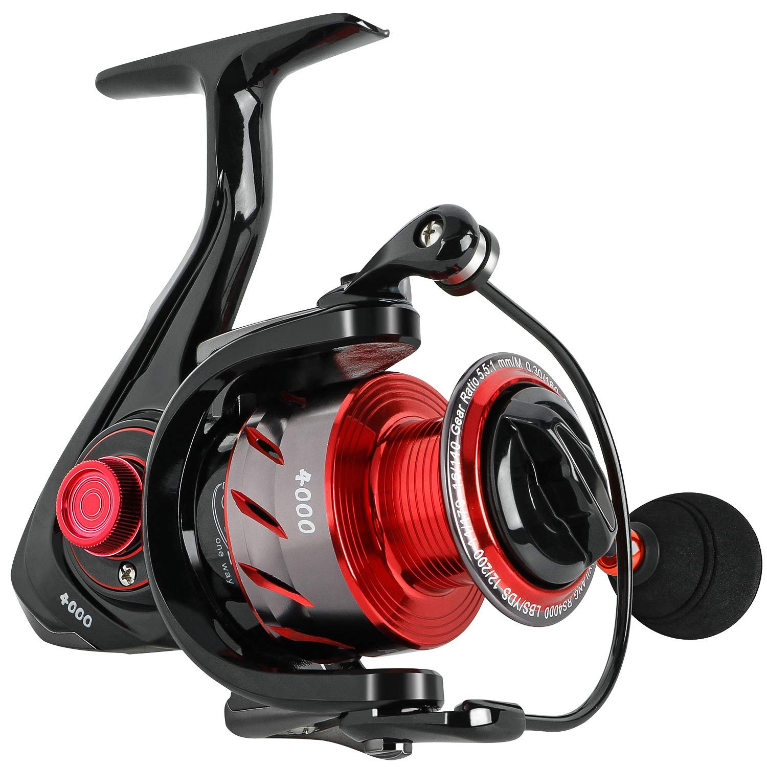 Sougayilang Fishing Reel Ultra Smooth Powerful,13+1BB Spinning Reel,Lightweight Graphite Frame, CNC Aluminum Spool for Freshwater(red 3000)