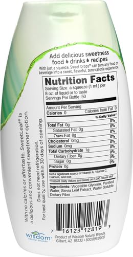 SweetLeaf Sweet Drops Liquid Stevia Sweetener, SteviaClear, 1.7 Ounce (SD-CLR)