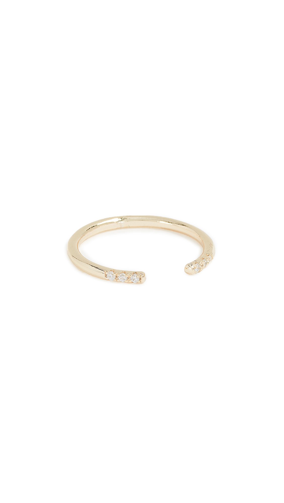 SHASHI Women's Ava Ring, Clear/Gold, 7