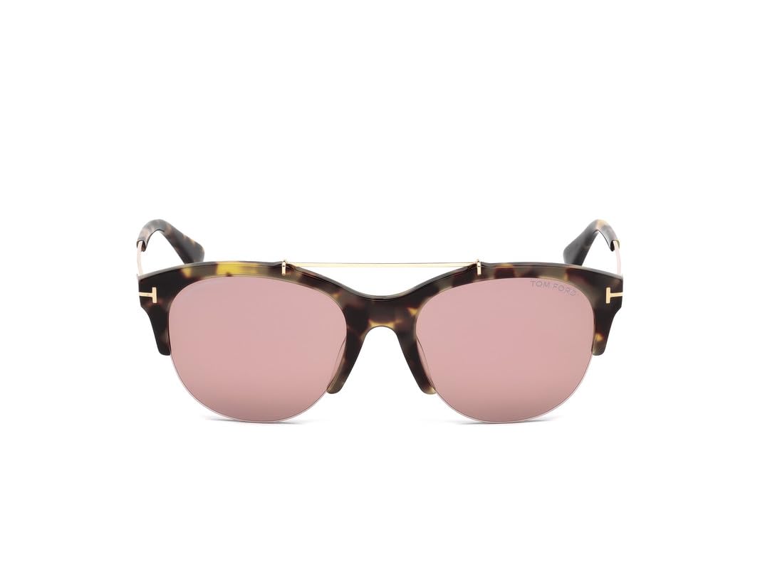 Tom Ford Oval Sunglasses TF517 Adrenne 56Z Tortoise/Gold 55mm FT0517