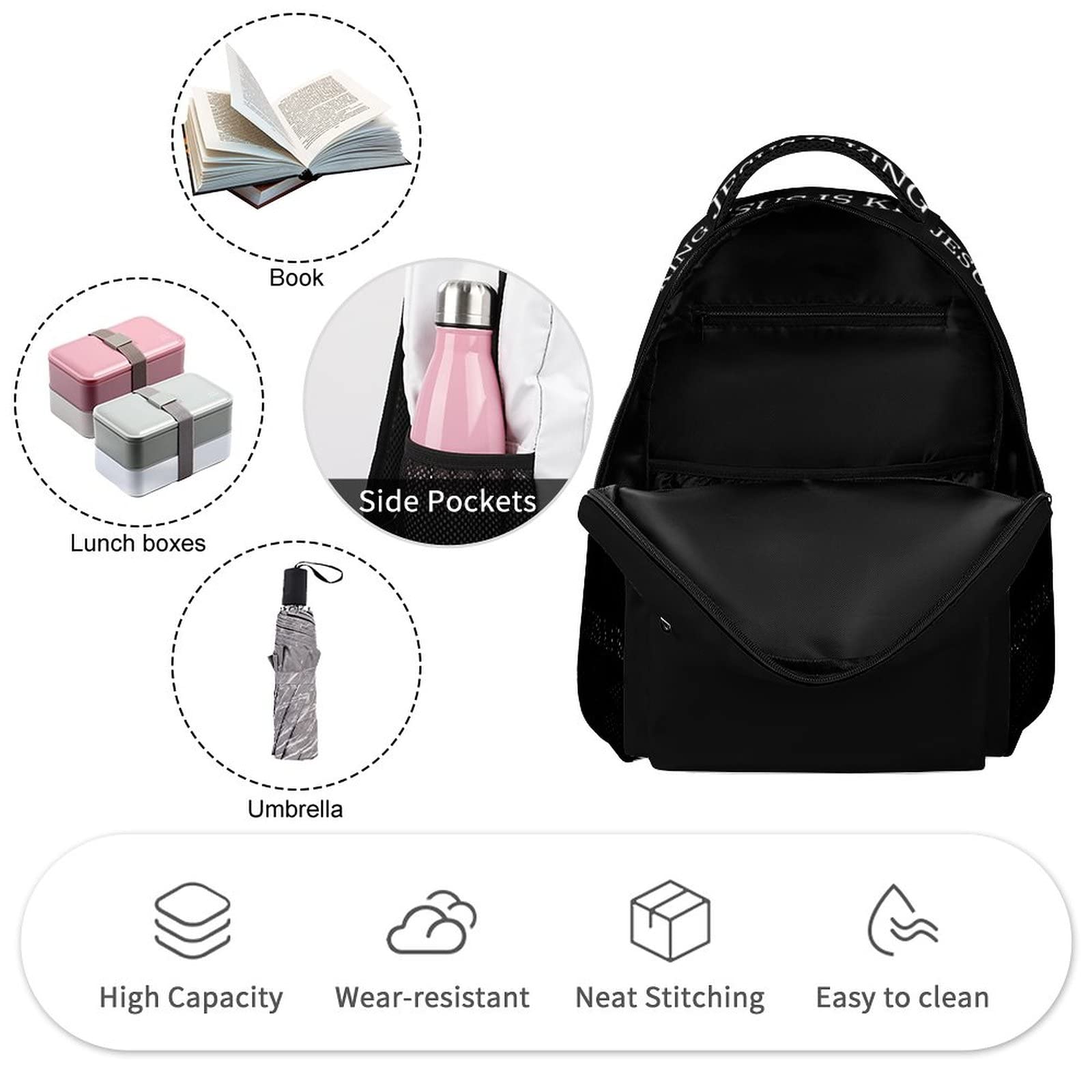 SDERDZSE Backpack Jesus Is King Laptop Backpack Casual Daypack Cute Travel Backpack for Women Men