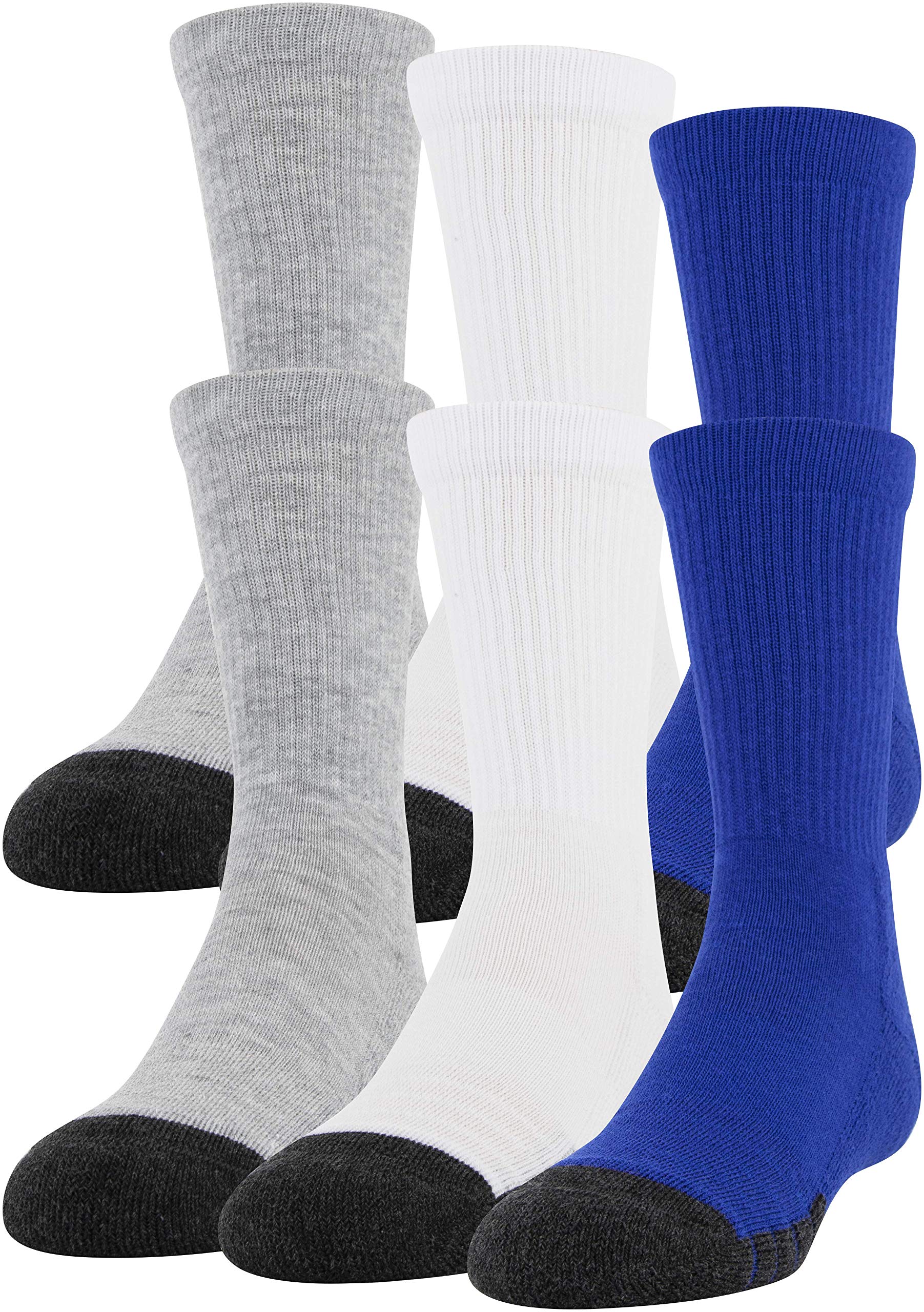 Under Armour Unisex-Child Performance Tech Crew Socks, Multipairs, Royal Assorted (6-Pairs), Small