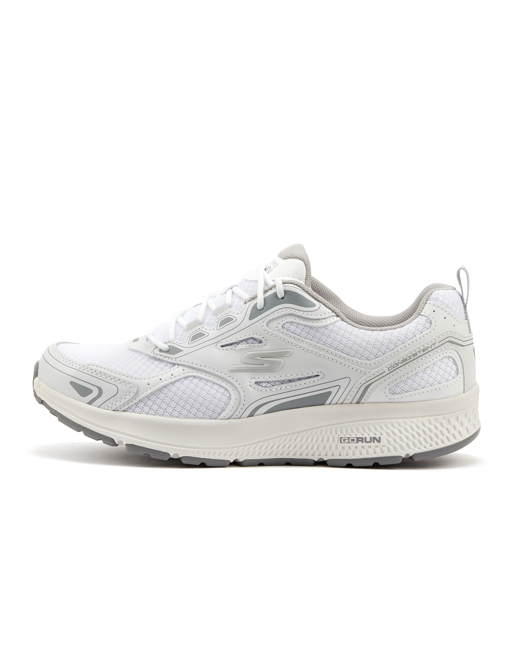 Skechers mens Gorun Consistent - Athletic Workout Running Walking Shoe With Air Cooled Foam Sneaker, White/Grey, 9.5 US