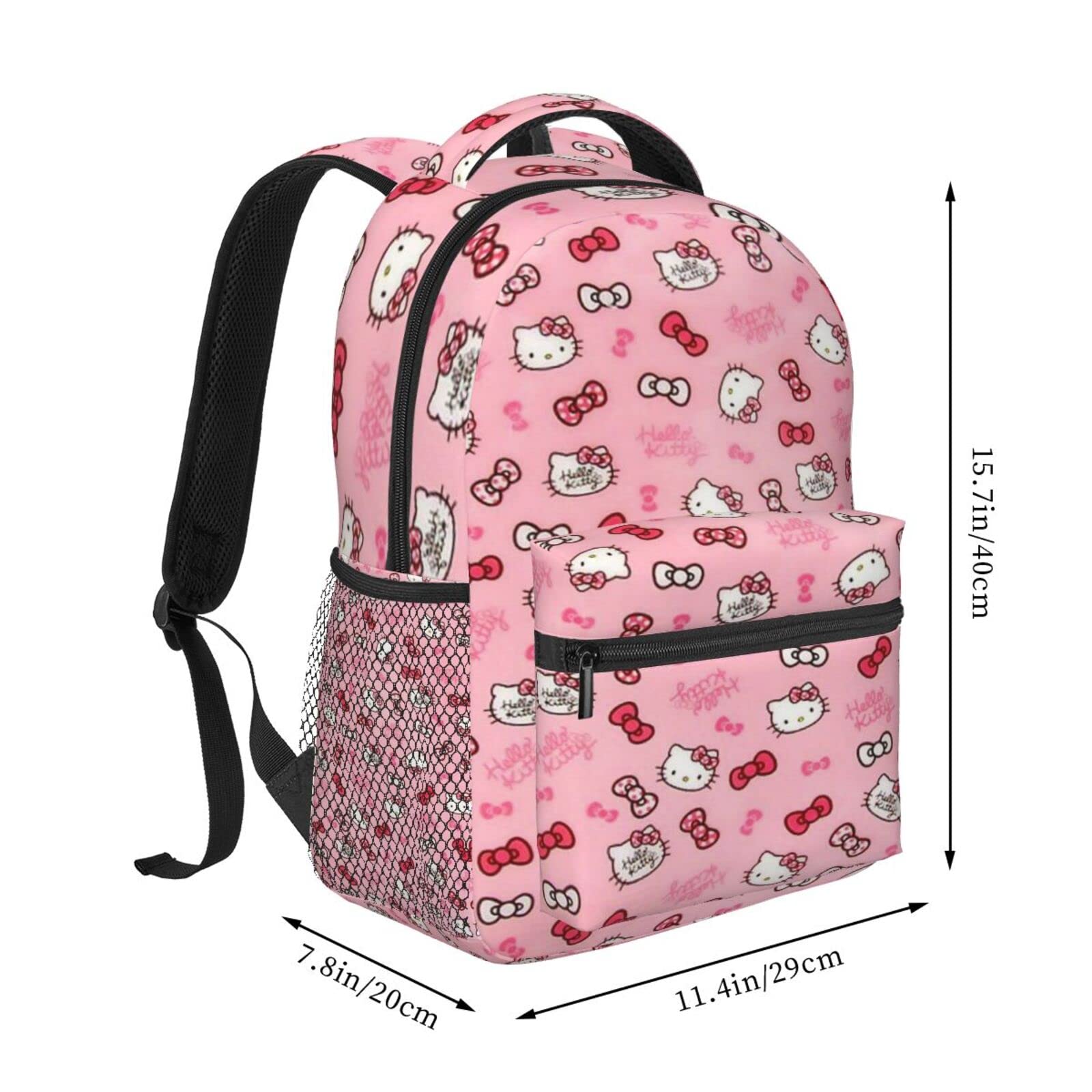 ZHENHAN Hello Cat Backpack Cartoon Shoulder Bag Lightweight Large Capacity Casual Travel Rucksack Laptop Daypack For Women Anime Kitty Fans Gift