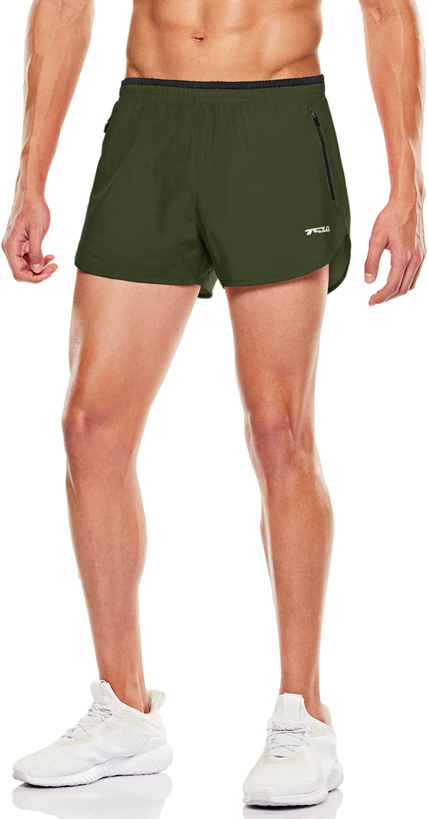 TSLA Men's Active Running Shorts, 3 Inch Quick Dry Mesh Jogging Workout Shorts, Gym Athletic Marathon Shorts, 2.5 Inch Marathon Short Black, Small