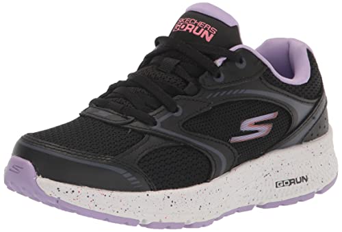 Skechers Women's GO Run CONSISTENT-Vivid Horizon Sneaker, Black/Lavender, 7